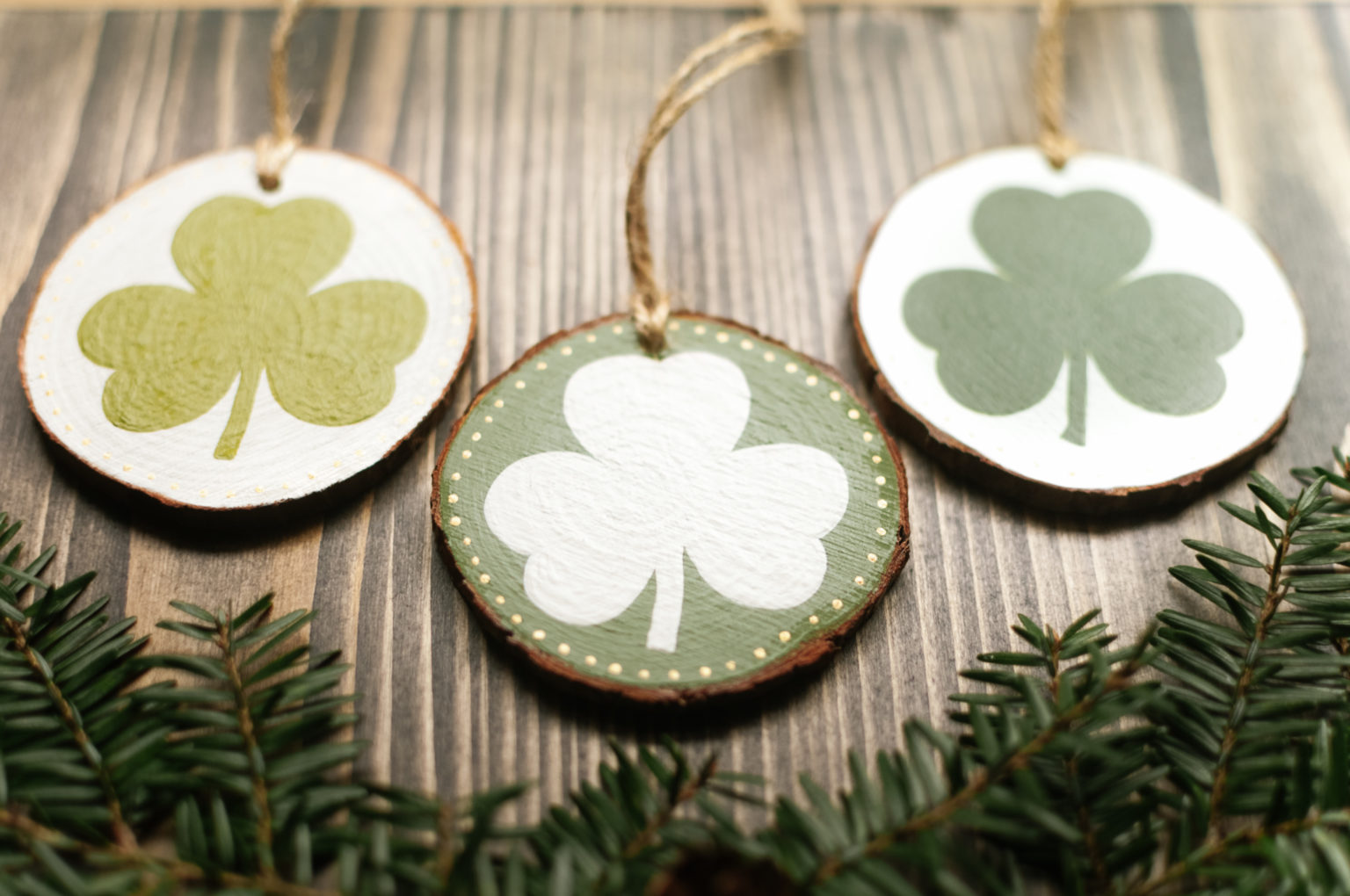 Irish Shamrocks Set of 3 Wood Slice Christmas Ornaments – 2020 ...